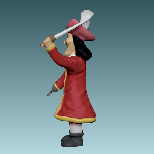 STL file captain hook the pirate from peter pan 🪝 ・Template to download ...