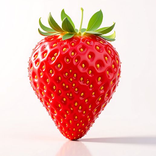 🍓 Strawberry with leaves Red High-poly 3D model・ STL File for 3D ...