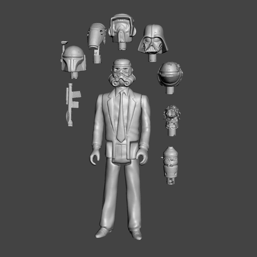 ⭐ STAR WARS VINTAGE FIGURES IN SUITS, CUSTOM UNPRODUCED KENNER, HASBRO ACTION FIGURE, 3.75", 1/ ...