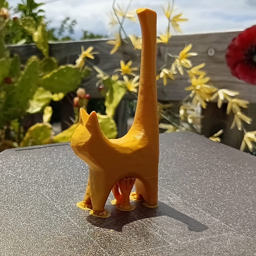 🐱 Cat with Long Tail・ 3MF File for 3D printing・Cults