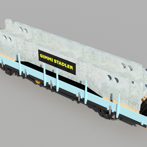 🚆 1/87 - HO Scale - Concrete Beam Type 2 Cargo Train・ STL File for 3D ...
