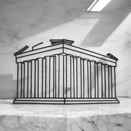 OBJ file Parthenon Line Art - Desktop Line Art 🎨 ・3D printing template ...