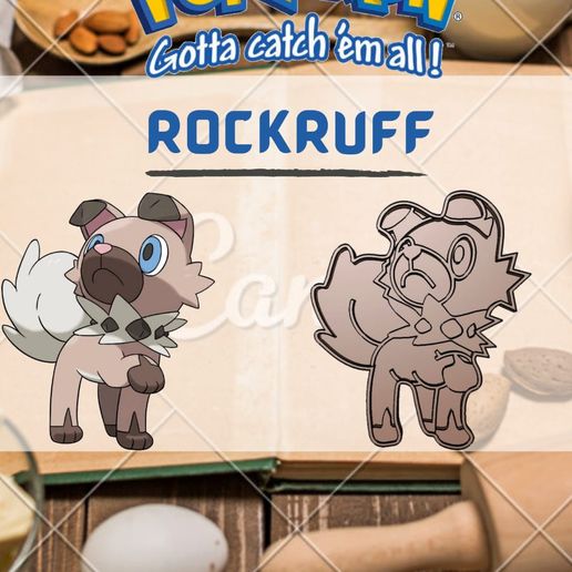 STL file AMAZING POKEMON rockruff COOKIE CUTTER STAMP CAKE DECORATING 🐉 ...