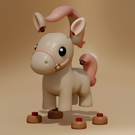 🐉 Cute Pony 3D Printable STL Multi Parts・ 3D File for 3D printing・Cults