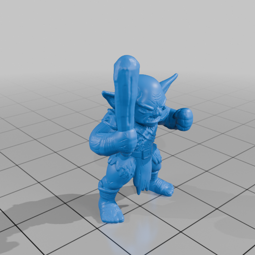 👺 Chibi / Retro Goblin Fighter 20mm (DND/TTRPG)・Free STL File for 3D ...