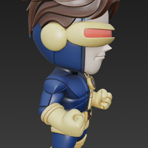 👾 Chibi Cyclops - X-Men Leader 3D Model・Fichier OBJ pour Impression 3D ...