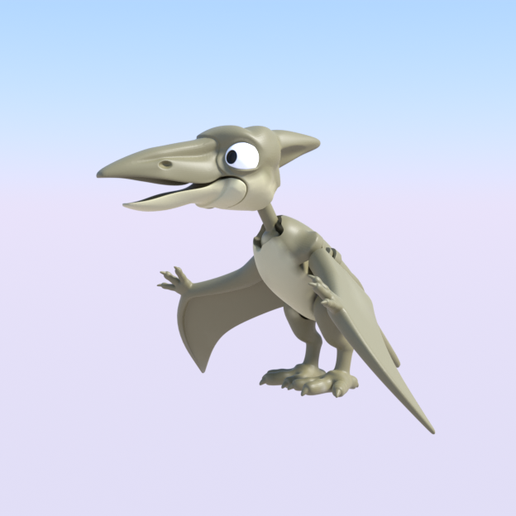 🦖 pterodactyl, articulated to assemble・ 3D File for ・Cults
