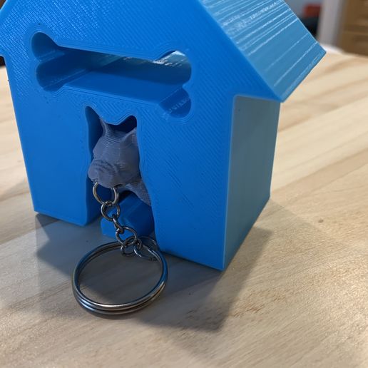🐕 Frenchie Dog House Keychain & Holder・ STL File for ・Cults