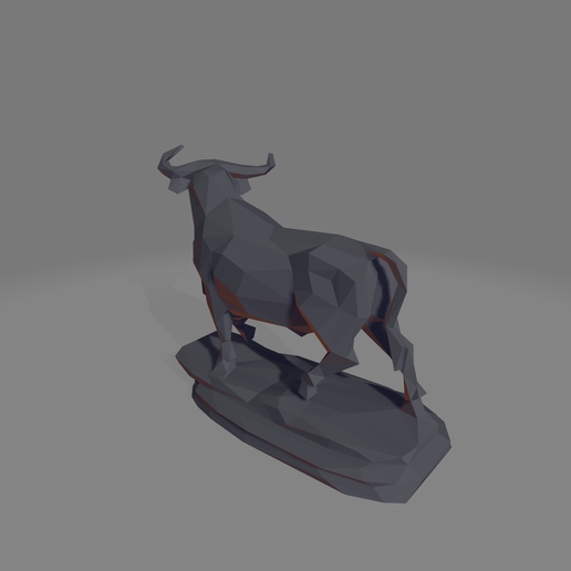 🐂 Aggressive Bull - Low Poly - Decor・ STL File for 3D printing and CNC ...
