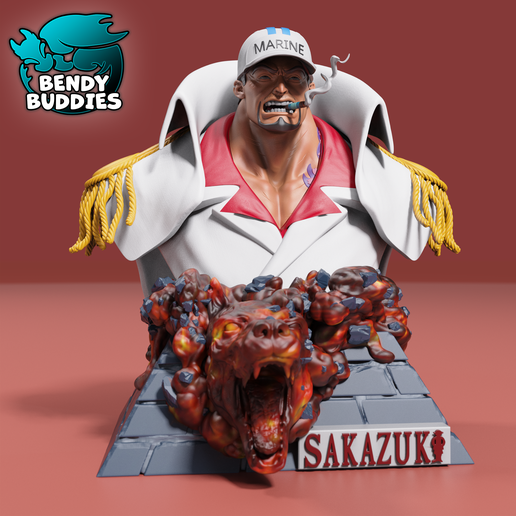 👤 Admiral Akainu Sakazuki Bust / Anime Marine / Manga Sailing Captain ...