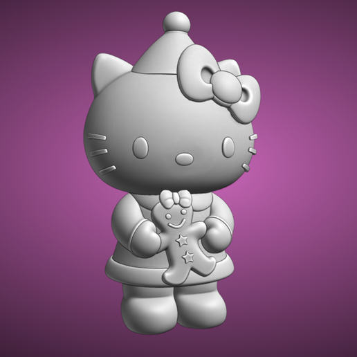 👋 Hello Kitty Christmas Special V2・ STL File for 3D printing・Cults
