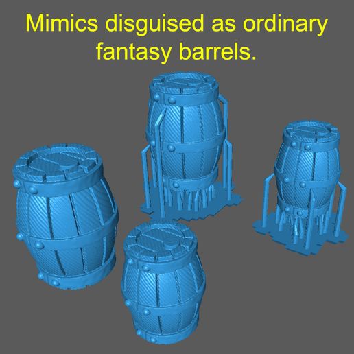 👹 Barrels and Mimic・Free 3D File for ・Cults