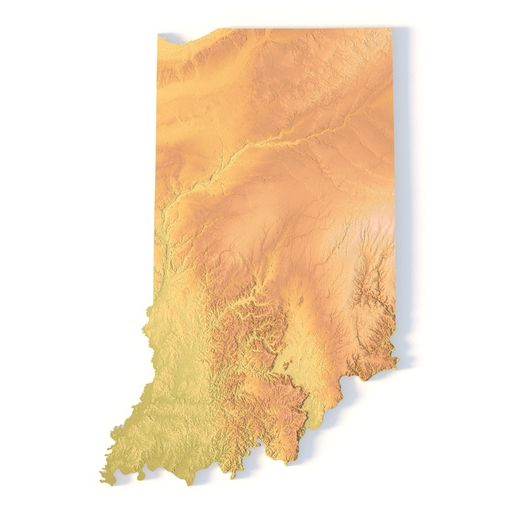 🗺️ Indiana Topographic Map – 3D Model for 3D Printing & CNC Carving・ 3D ...
