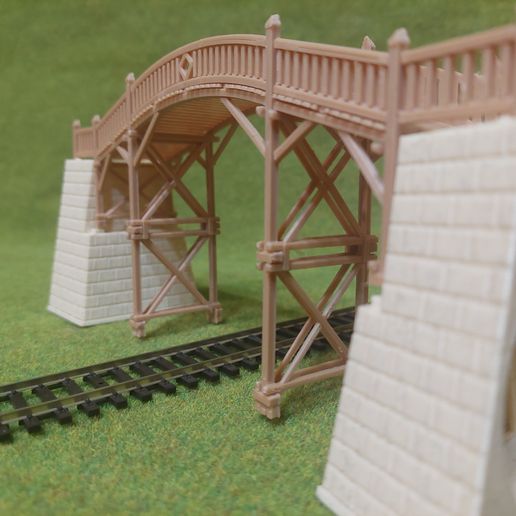 🪵 [ZM H0 scale] Wooden arched footbridge (FDM)・ STL File for 3D ...