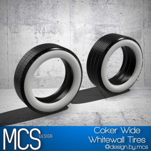 ⚽ COKER Wide White Tires 2pce Detailed x2 Sizes・ STL File for 3D ...