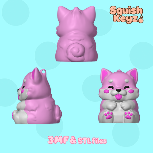 🗝️ Cute DOGE Keychain・ STL File for 3D printing・Cults