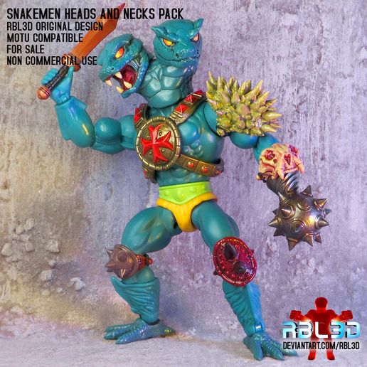 🦸 Snakemen heads and necks pack (Motu compatible)・ OBJ File for ・Cults
