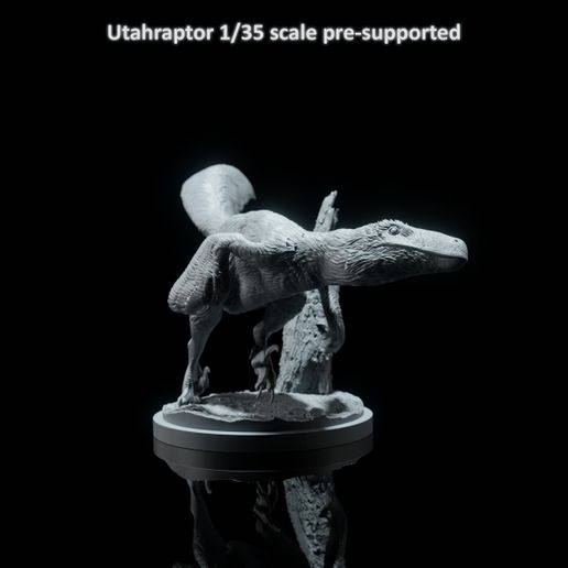 🏃 Utahraptor running 1-35 scale pre-supported dinosaur・ STL File for ・Cults