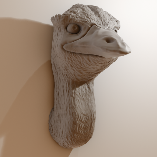 🐦 emu bird head wall mount stl・ STL File for 3D printing・Cults
