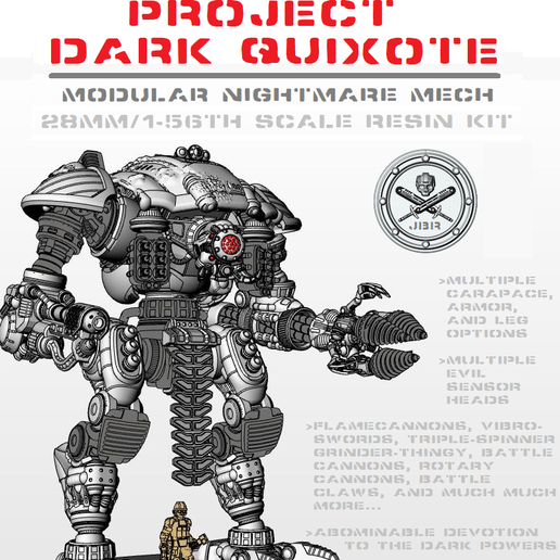 🔥 Project Dark Quixote-28mm Modular Nightmare Mech・ 3D File for 3D ...
