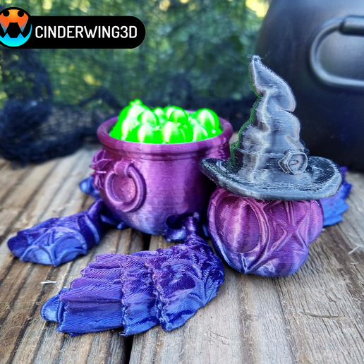 🧙‍♀️ Witch Turtle, Witchurtle, Halloween Print in Place, Cinderwing3D・ 3D File for 3D printing・Cults