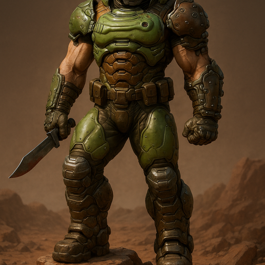 🦸 Doom Slayer Statue・ STL File for 3D printing・Cults