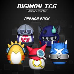 Digimon - Digi egg Memory Counter・35 Modèles 3D & Fichiers STL à ...