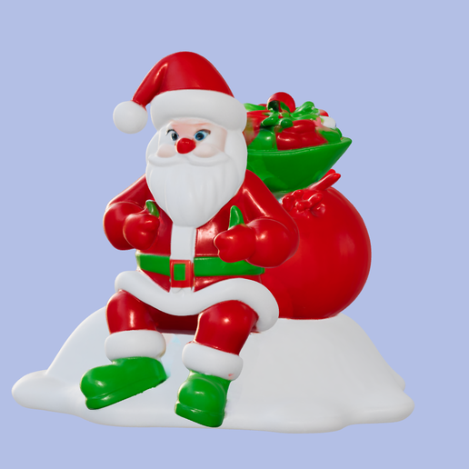 3MF file Cute 3D Santa Claus 🎅 ・3D printer model to download・Cults