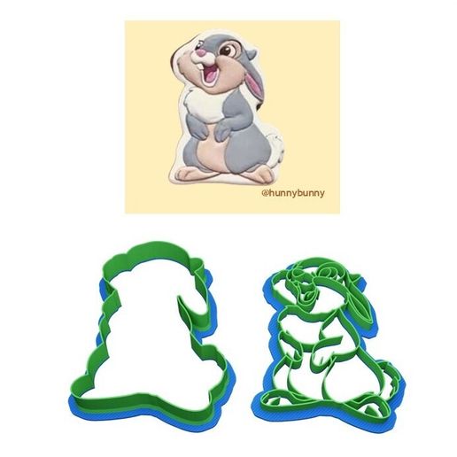 STL file COOKIE CUTTER AND STAMP THUMPER BAMBI FRIEND DISNEY KIDS 🍪 ・3D ...