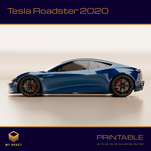 3D file Tesla Roadster 2020 🚗 ・Design to download and 3D print・Cults
