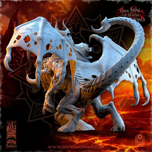 🧙 Realms of Mayhem Sorcerer on Undead Manticore・ 3D File for 3D ...