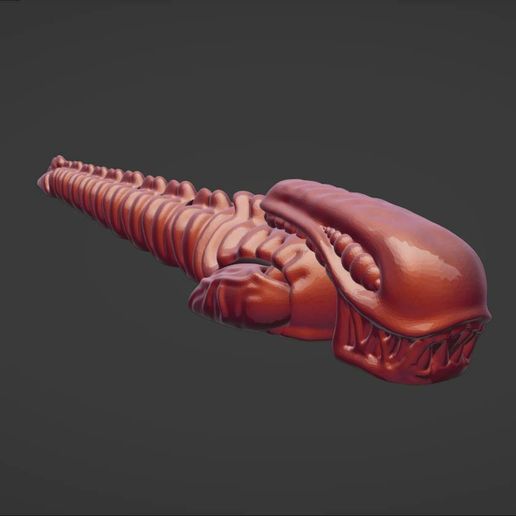 👽 FLEXI Alien the germ of an alien PRINT-IN-PLACE・ STL File for ・Cults