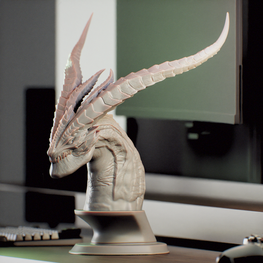 🐉 Dragon Bust - Print by Parts - Dragon Bust to print by parts -・ STL ...
