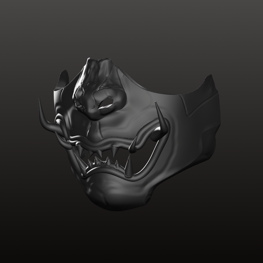 🇯🇵 Oni half mask・Free STL File for 3D printing・Cults