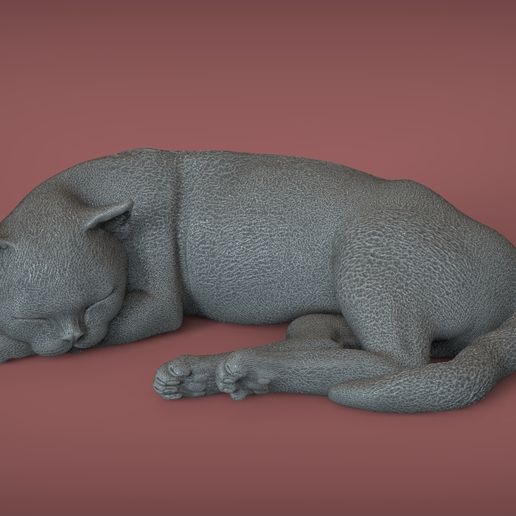 😴 Sleeping Cat 3D Model・ STL File for 3D printing and CNC machining ...