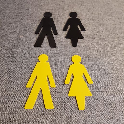 Archivo STL gratis Cartel de baño, Señal de WC, Figuras, Hombre y Mujer ...