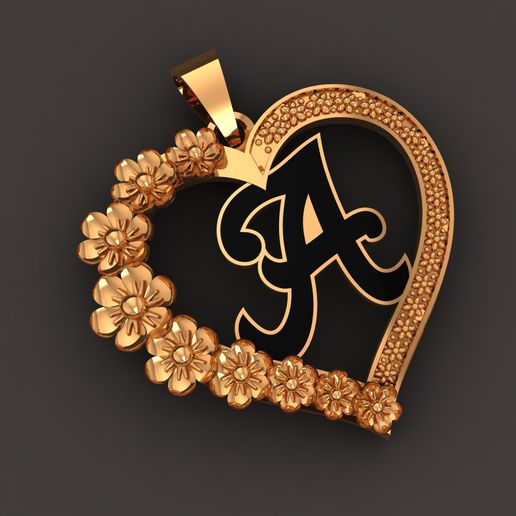 💎 Very beautiful 'A; latter pendant・Free STL File for 3D printing and ...