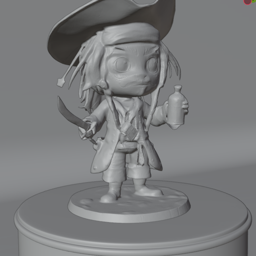 🏴‍☠️ Jack Sparrow Chibi・ OBJ File for 3D printing・Cults