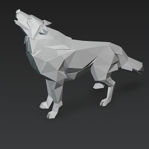 🐺 Echoes of the Wild: Low Poly Howler 3d wolf model・ STL File for 3D ...
