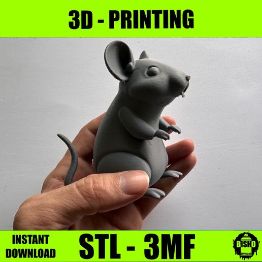 🐀 Rat digital file for 3D printing ,miniature animal, STL and 3MF・ STL ...