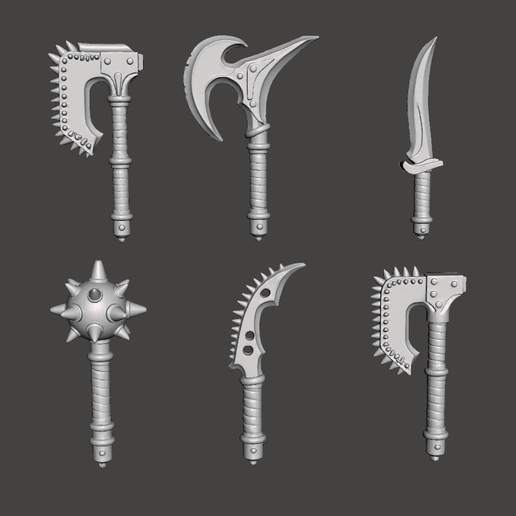 🔫 Night Hunt Melee Arsenal – Grimdark Weapon Pack (6 STL | Chain-Axes ...