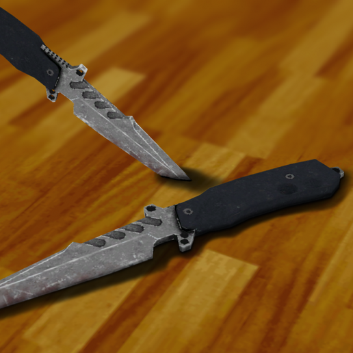 3D file Tanto Knife Retro CS knife 🔪 ・3D printing design to download・Cults