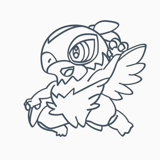 starly pokemon coloring page