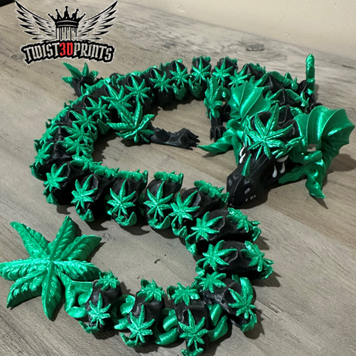 🐉 Hemp Dragon 420, Articulated Dragon Flexi・ STL File for 3D printing・Cults