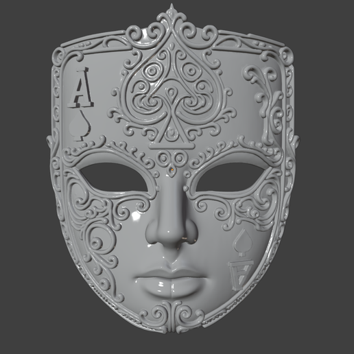 ♠️ Ace Card Female Face Mask・ STL File for 3D printing・Cults