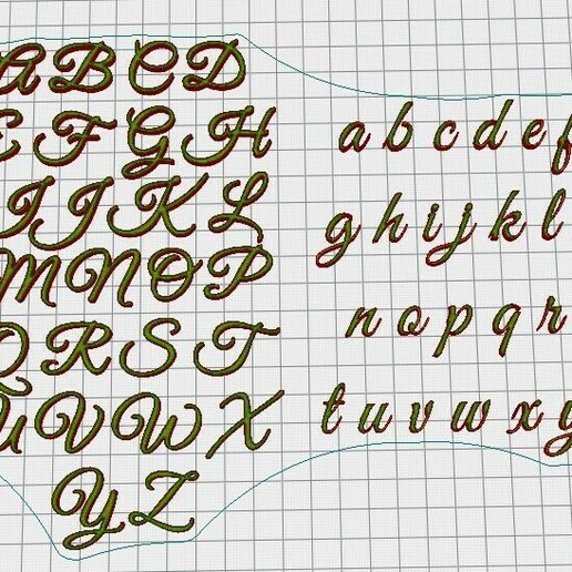 cursive writing alphabet abcd