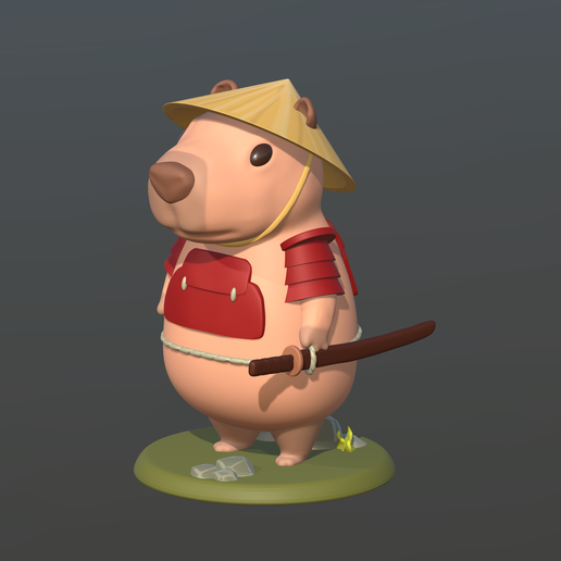 STL file Capybara Samurai - 3D Printable Miniature 🗡️ ・3D print model ...