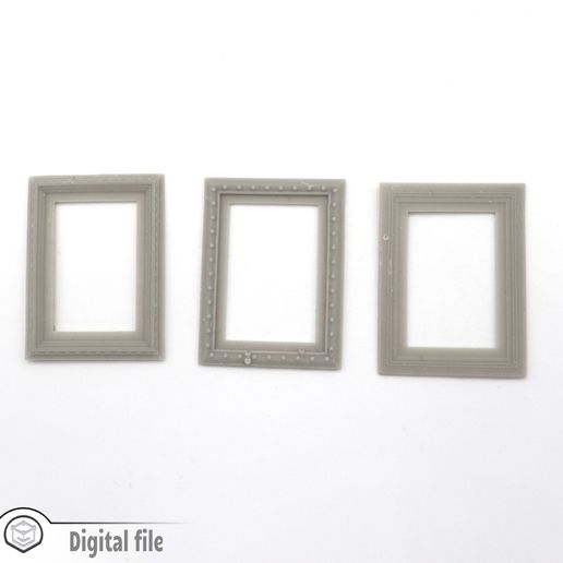 📁 1:12 miniature Set 3 cadres/miroirs collection #2 fichier stl 3d ...