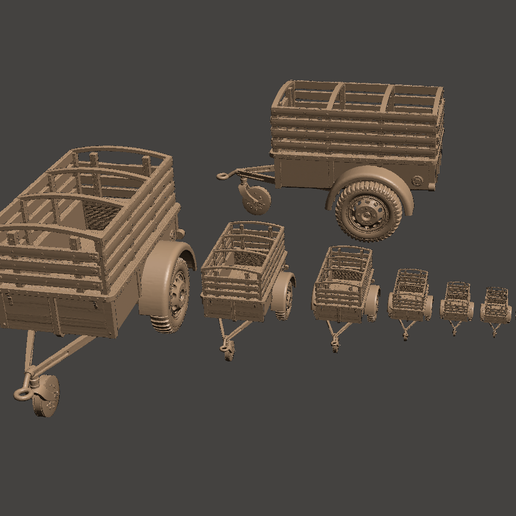 🪵 wwii American Ben Hur wooden trailer two wheeled cargo for dioramas 1 ...