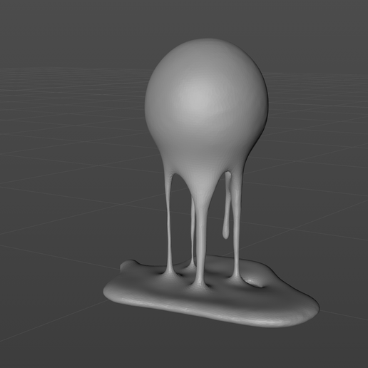 🫠 Miniature digital model of a melting circular water drop・ STL File ...